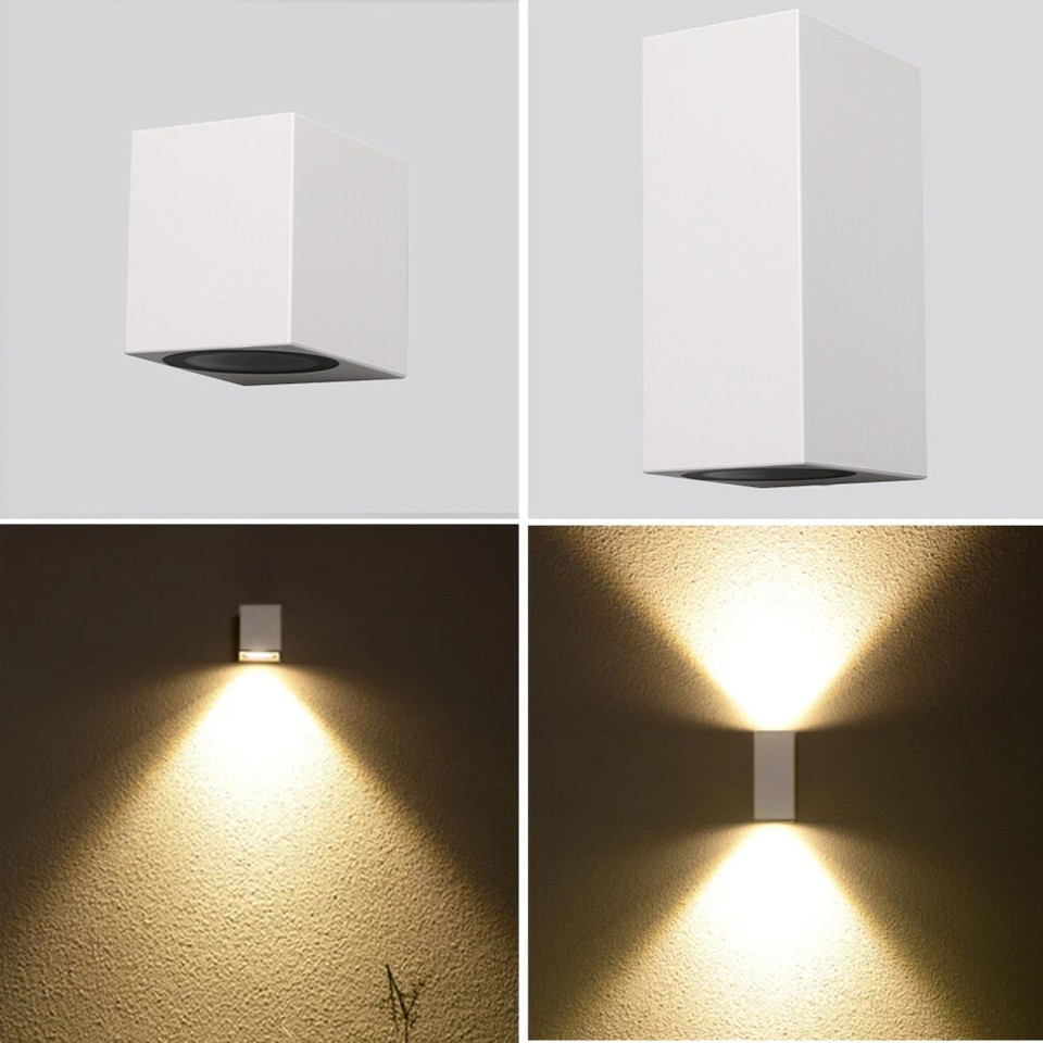 Modern Black White Up Down PVC Wall Light GU10 IP65 Outdoor lamp Garden ...