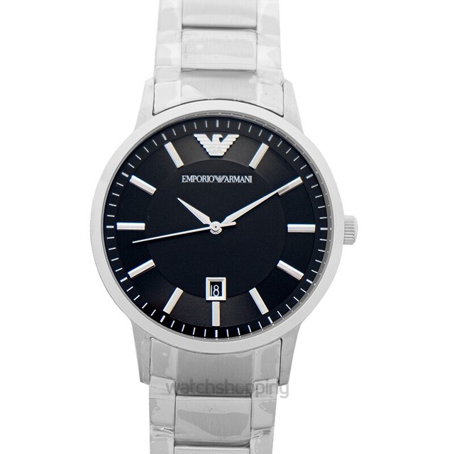 Emporio Armani Men's 43mm Steel Bracelet & Case Quartz Analog Watch ...