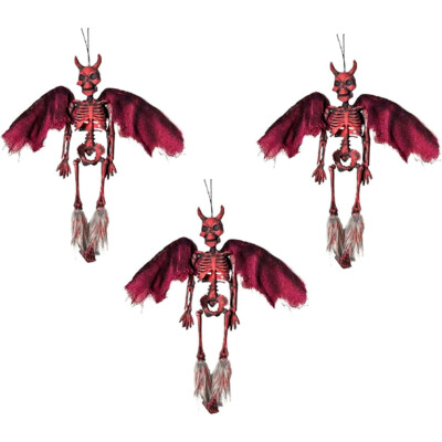Morbid Set of 3 12" Hanging Red Devil Halloween Decor Accessory Prop | eBay