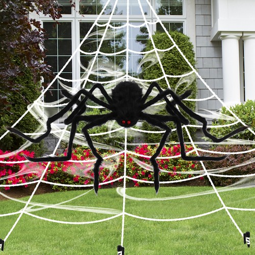 5M Giant Spider Web with a Huge Fake Spider for Indoor Outdoor ...