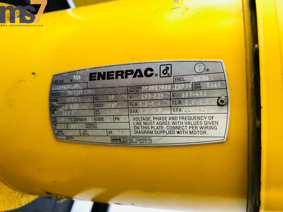 ENERPAC ELECTRIC HYDRAULIC PUMP/ POWER PACK 700 BAR/10,000 PSI 208-240V ...
