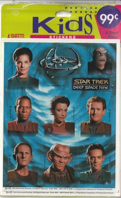 1994 Hallmark Star Trek Deep Space Nine 4 Sticker Sheets Sealed Package ...