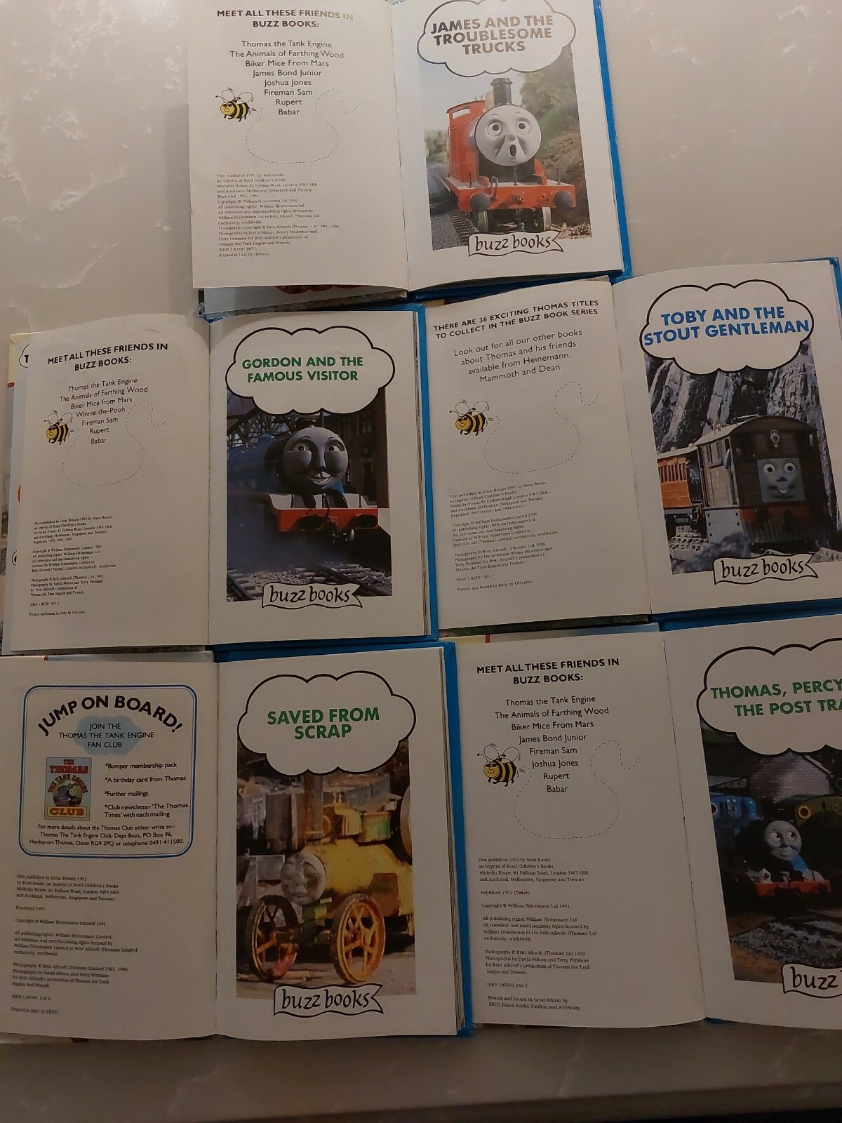 VINTAGE Thomas The Tank Engine & Friends Hardcover 5 x Buzz Book 1993 ...