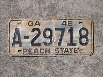 1948 Georgia License Plate GA Tag Chevy Chevrolet Ford Peach State A ...