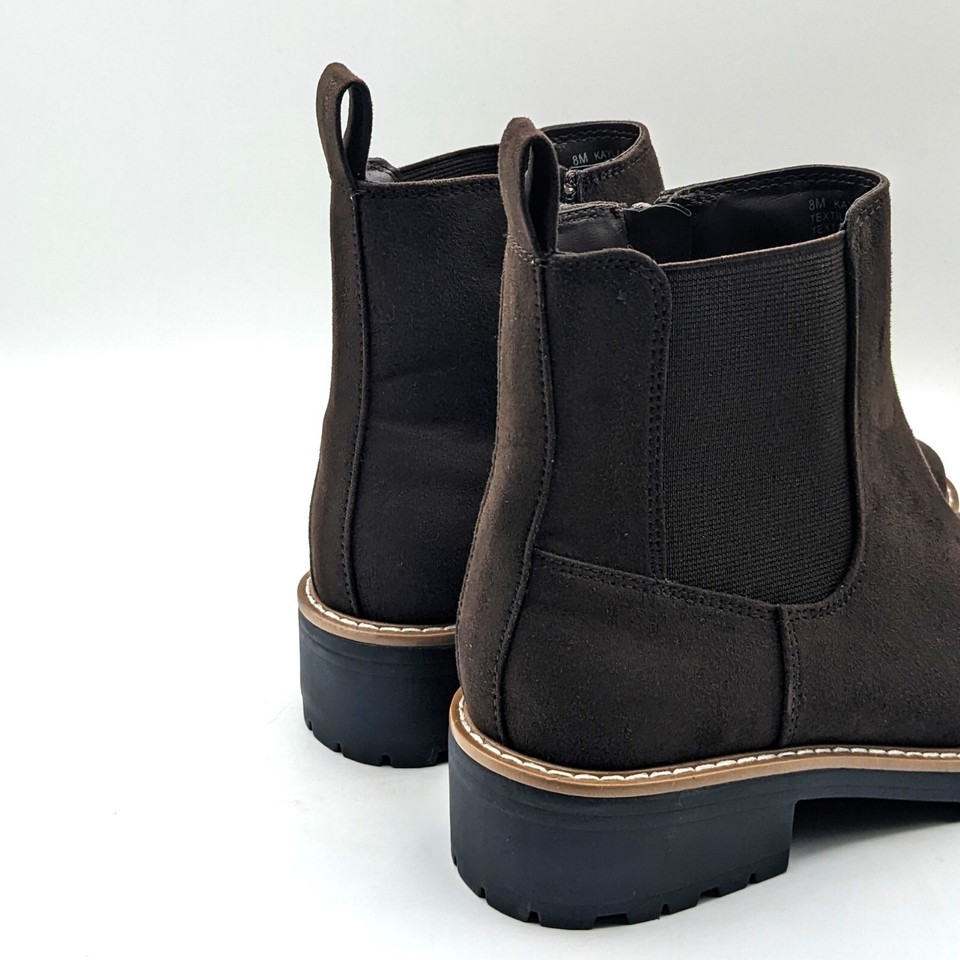 Kensie Girl “Kayla” Microfiber Suede Side-Zip Lug Soled Chelsea Boot ...