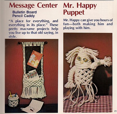 Puppet & Bulletin Board Patterns #7256 Kids Can Macrame - Craft Book | eBay