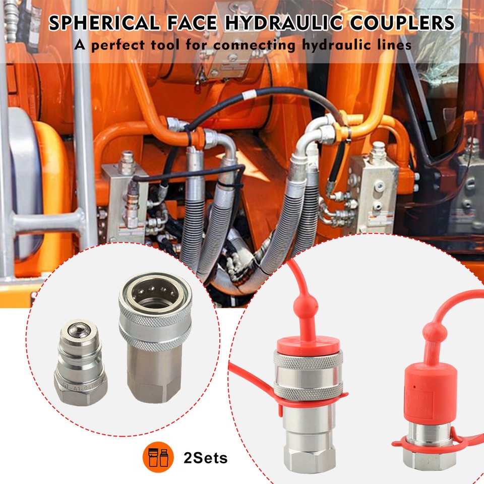 1/2" Ag Hydraulic Quick Connect Couplers Couplings, Ball Pioneer Style ...