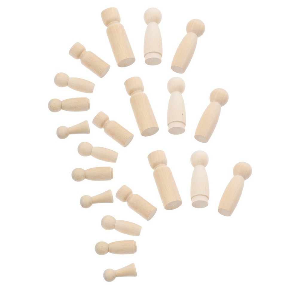 50pcs Bambole in legno non finite in legno bambole in legno non ...