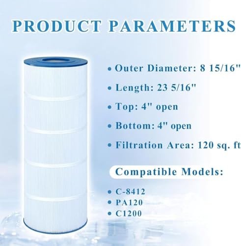 Pool Filter Compatible with C-8412, PA120, C1200, CX1200RE, FC-1293 ...