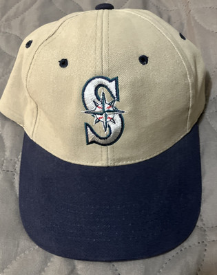 Vintage Seattle Mariners MLB Hat Cap Rare Stadium Giveaway Beige Blue ...