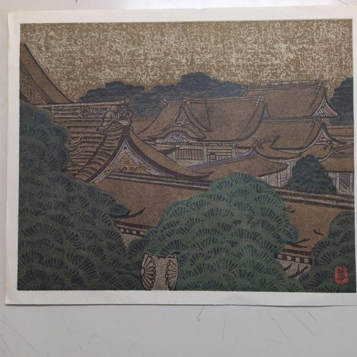 Traditional Japanese Woodblock Print of Architecture. Artist Unknown ...