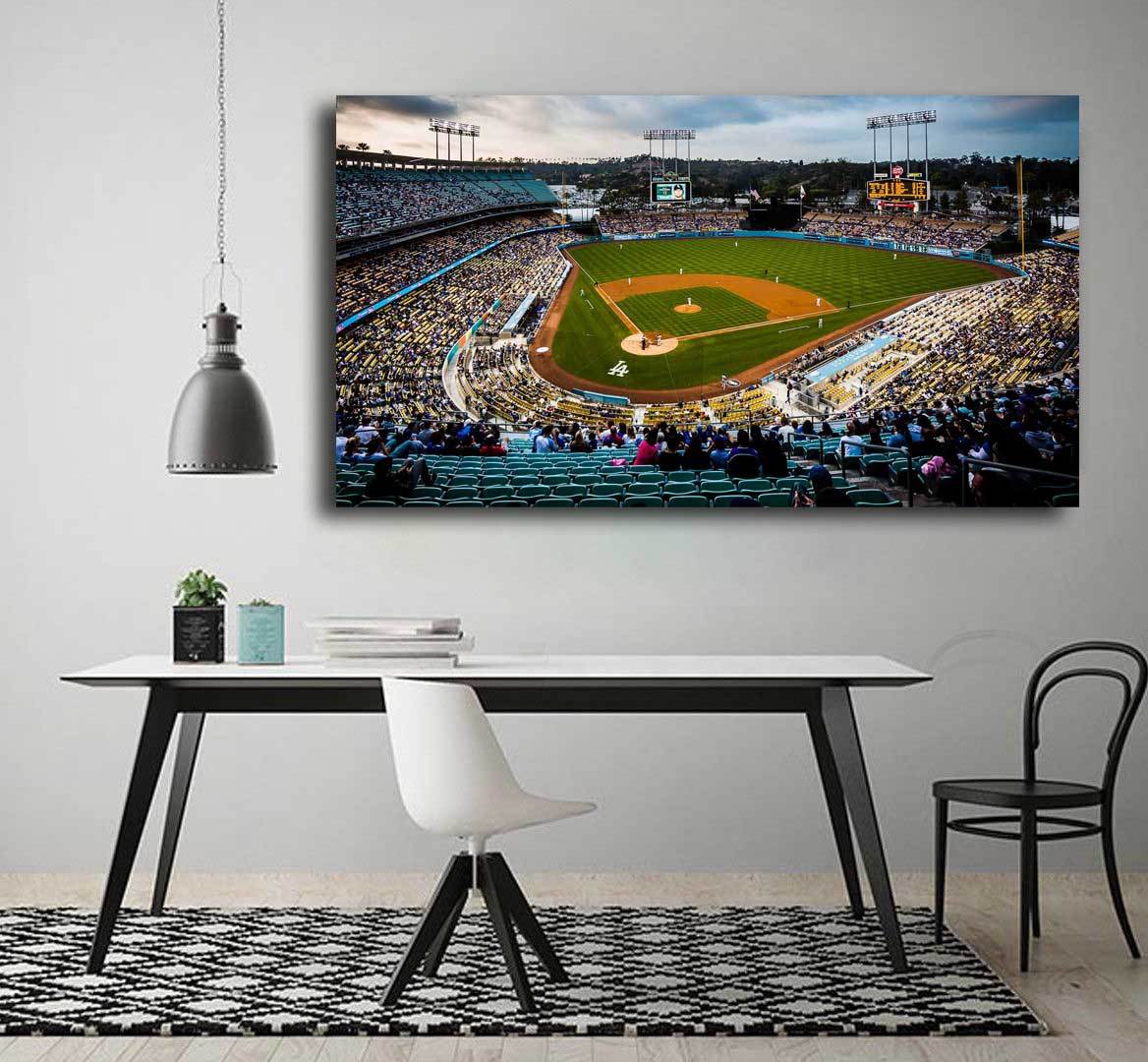 Dodger Stadium Panoramic Print 36 x 20 Canvas or Gloss LA Baseball ...