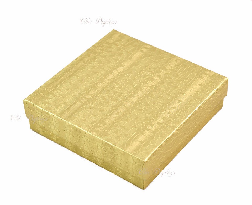 Cotton Filled Jewelry Boxes Gold Color Gift Boxes for Jewelry Lots 20 ...