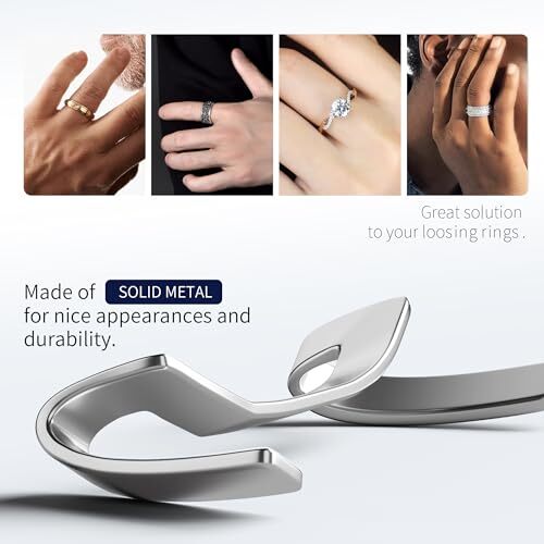 12 Pack Filled Metal Ring Guard,Invisible Ring Size Adjuster Set for ...