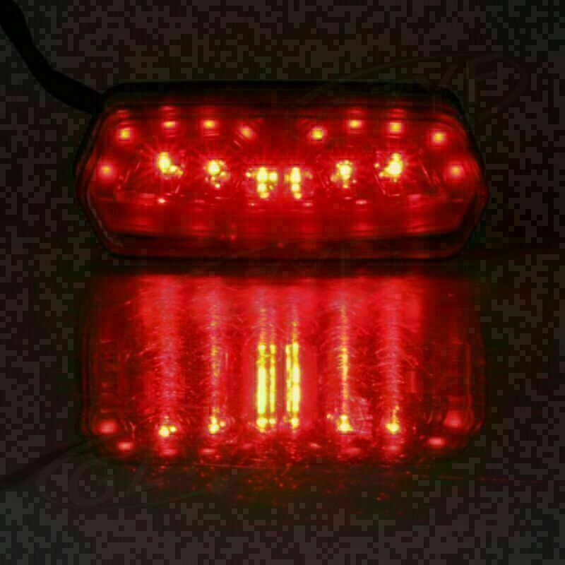 Yellow Rectangle LED Reflector Turn Signal Tail Brake Light Motorcycle ...