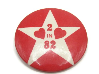 2 in 82 Star Double Heart Pin Button Vintage Collectible | eBay