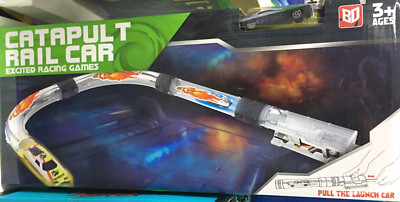 CATAPULT RAIL CAR RACING TOY PLAYSET TRACK w/LAUNCHER 3+ GIFT IDEAS NEW ...