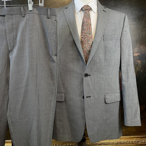 Michael Strahan Collection 44L 38 x 30 2Pc Gray Birdseye Wool Blend ...