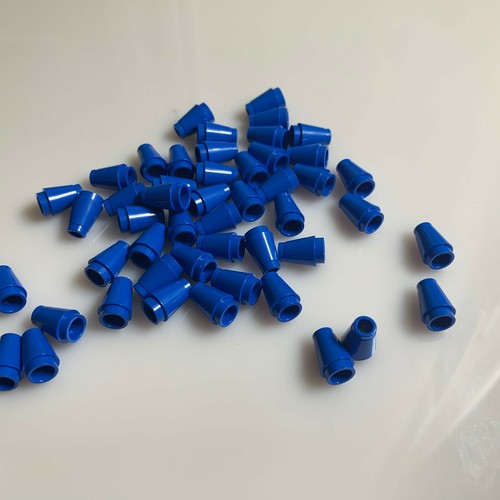 50 per lot NEW LEGO Bright Blue ("Blue") Nose Cone 1x1 Bricks (59900/ ...