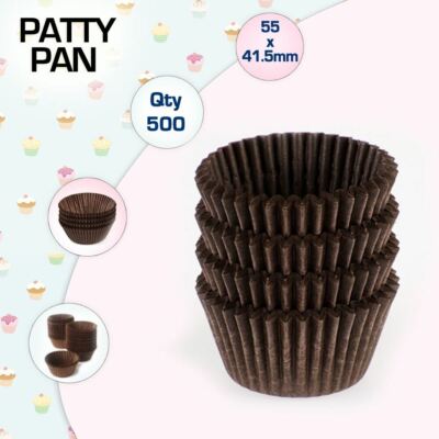 Patty Pans Brown #750 - 55x41.5mm Cupcake Muffin Cases Liners Cake ...
