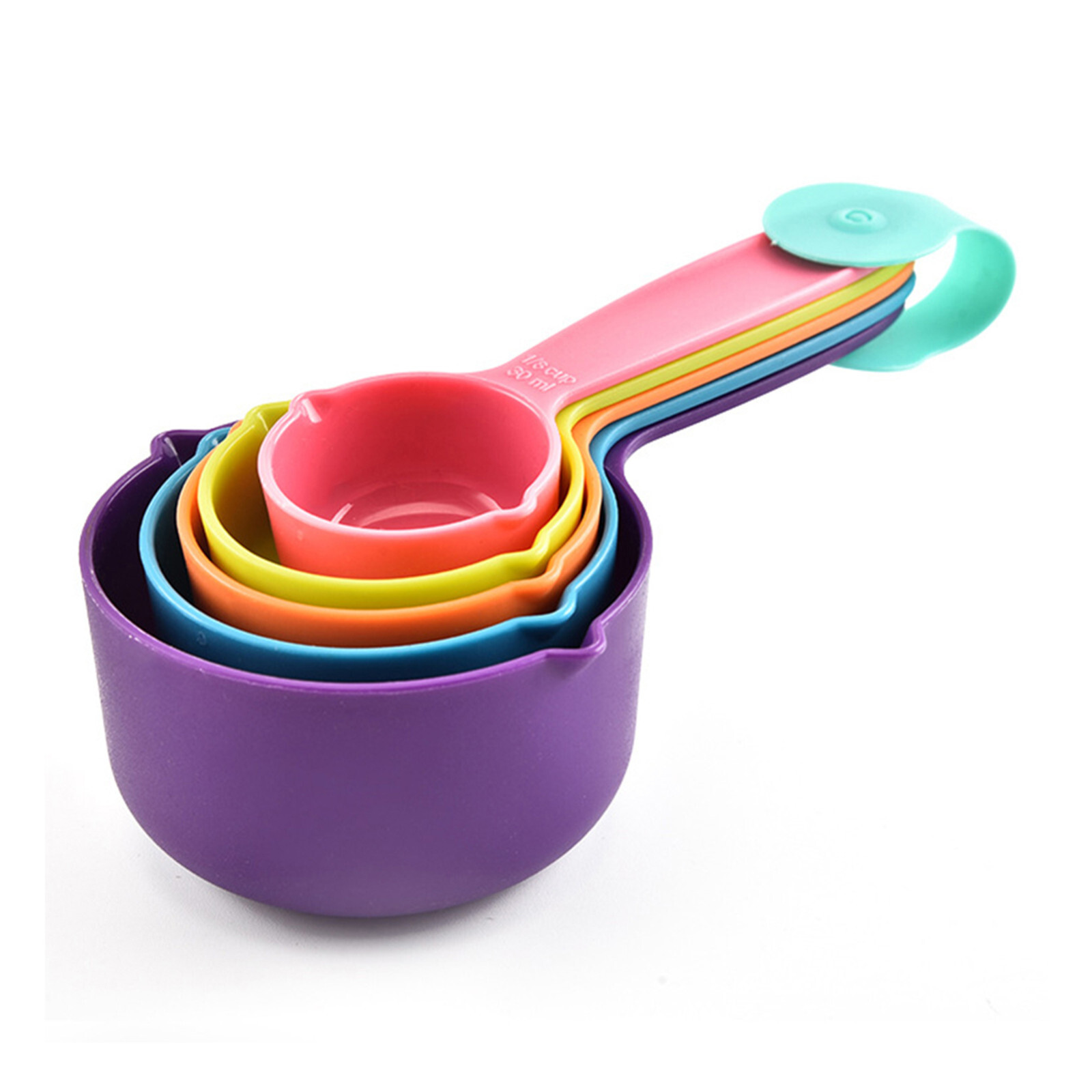 5Pcs Plastic Measuring Cups Spoon Scoop Kitchen Cooking Tool Baking ...