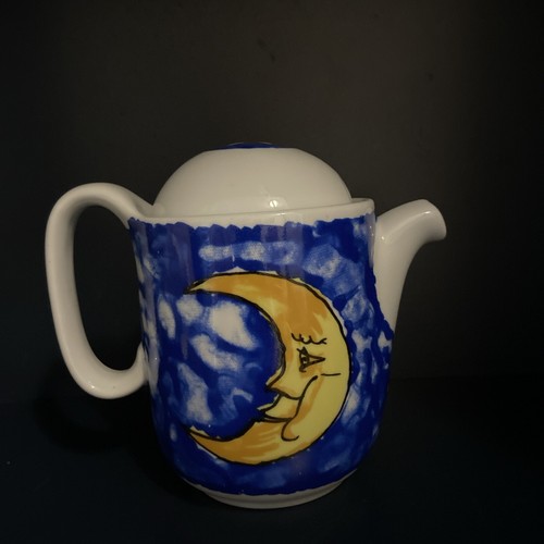 Vtg Crescent Moon. Sun. Star Porcelain Pitcher W Lid Boho Retro Kitchen ...
