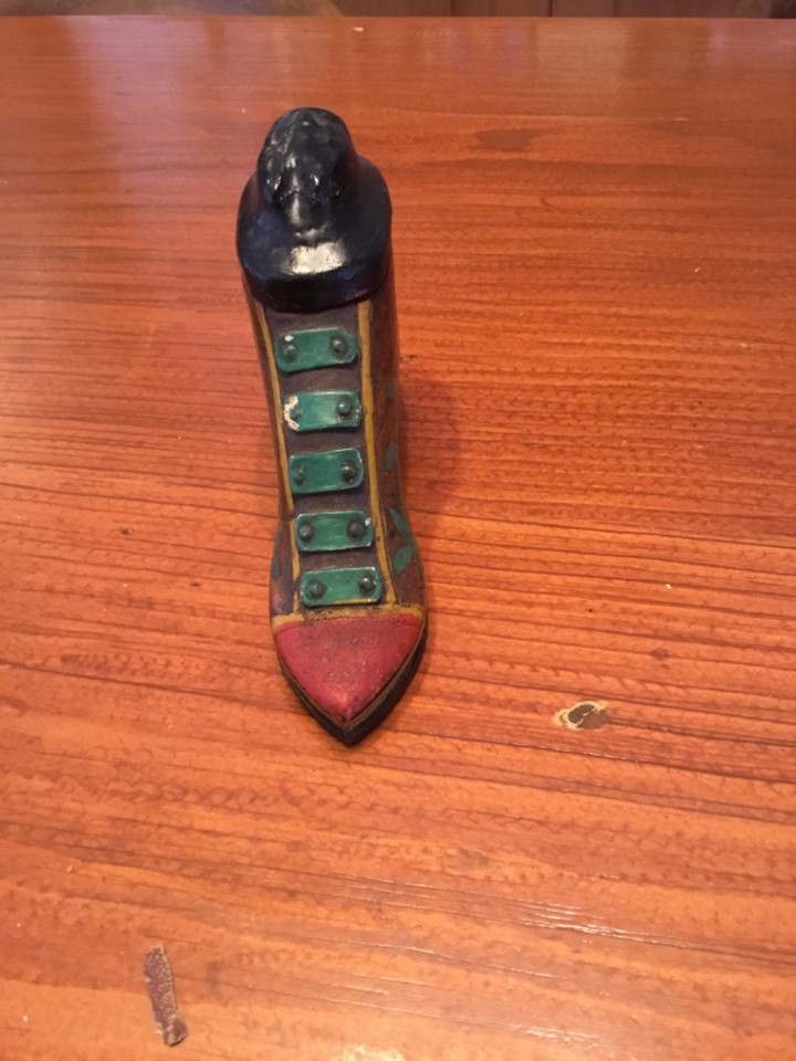 Antique wooden shoe snuff box, hand painted, 19thcentury | eBay