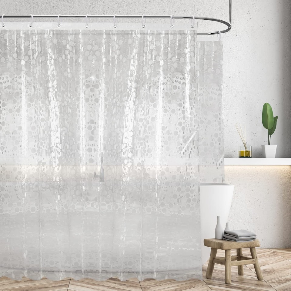 Clawfoot Tub Shower Curtain Wrap Around Round 180x70 Inch Clear Bathtub ...