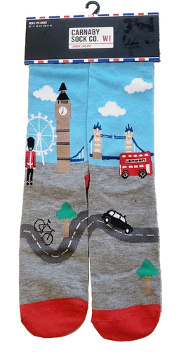 1-Pair Carnaby Sock Co. Men's 8-12 LONDON Themed Crew Socks Bus + Big ...