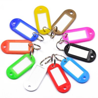 10Pcs 10 Colors Key Tags with Labels Key Fobs Id Plastic Key Tags Key ...