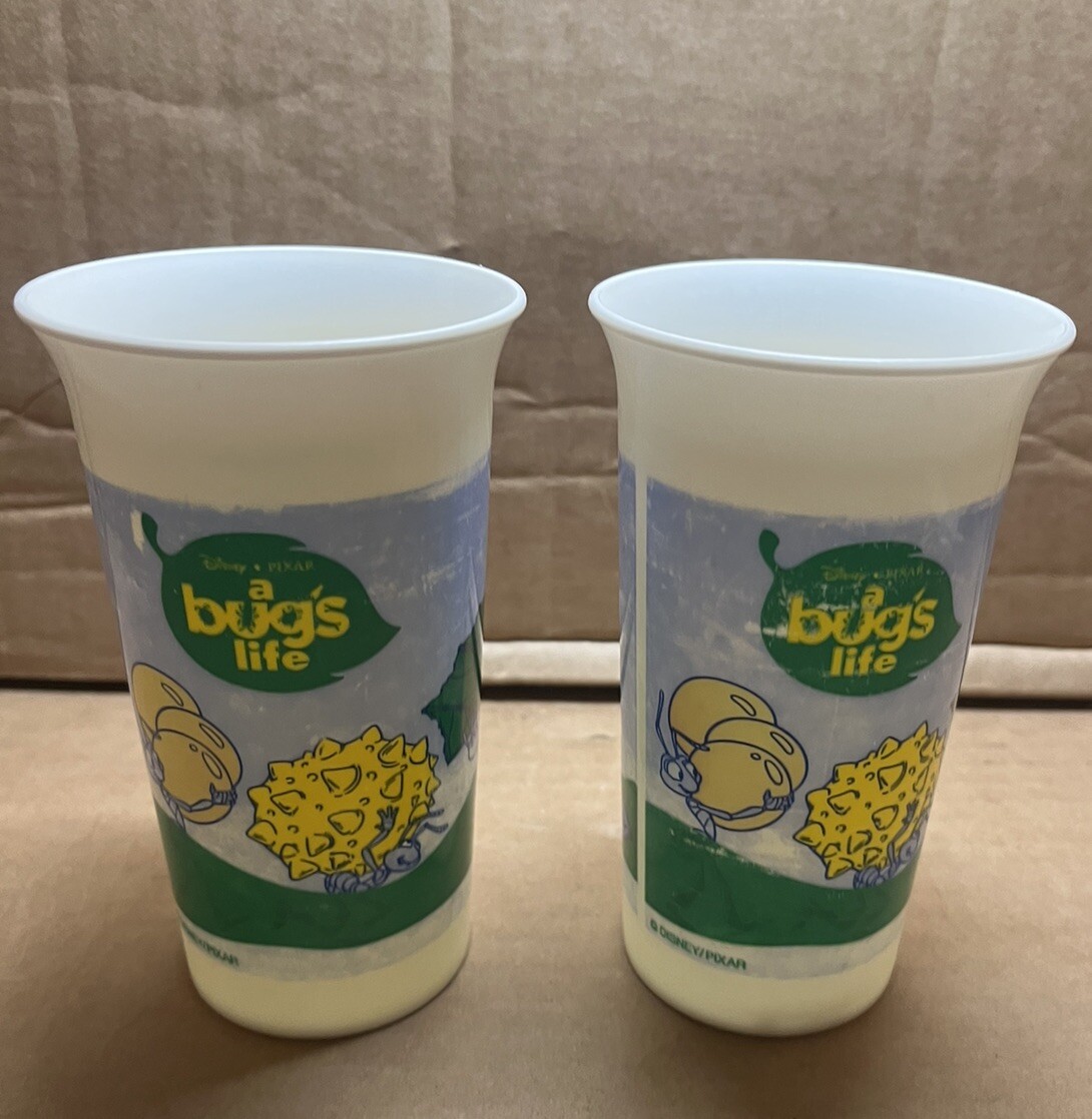 Set of 2 Vintage Tupperware Disney Pixar A Bugs Life Tumblers Plastic ...