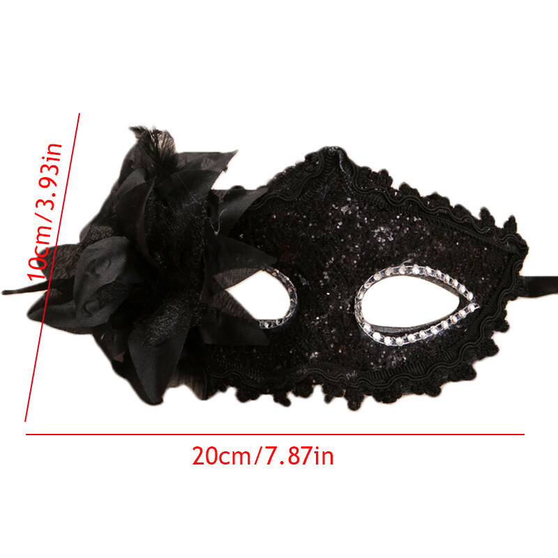 Glitter Masquerade Feather Venetian Mask Fancy Dress Party Theme Ball ...