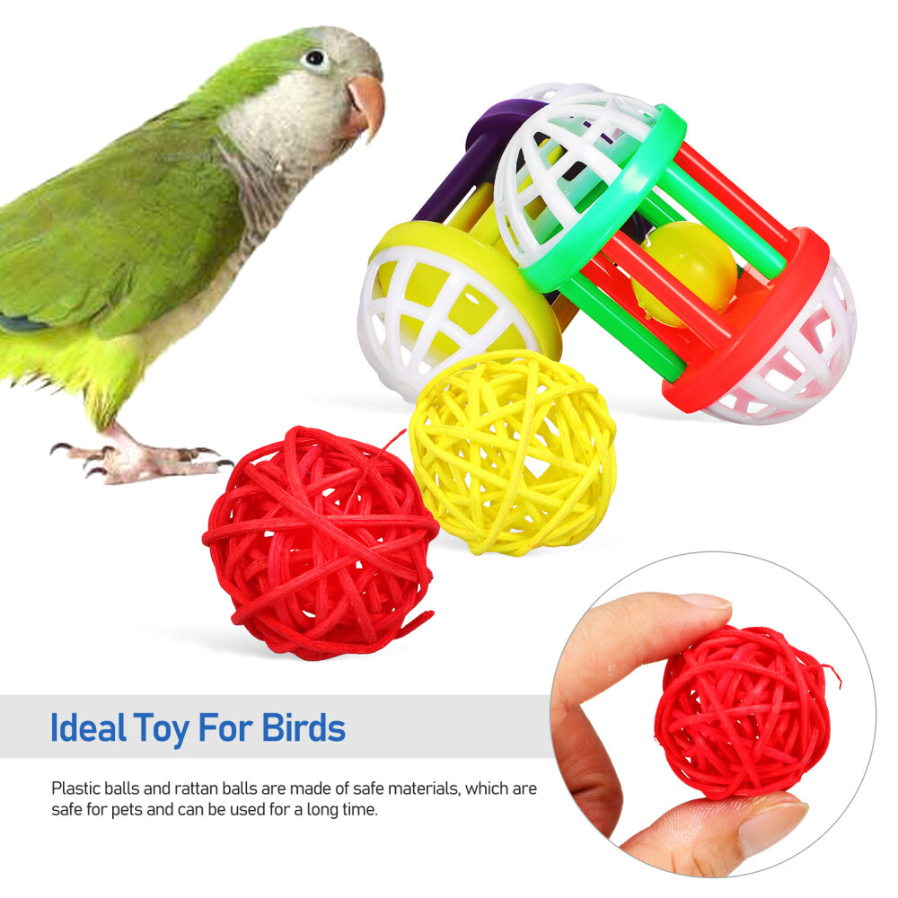 12 Pcs Parrot Toys Cockatiels Bird Cage Balls Foraging Conures Cone ...