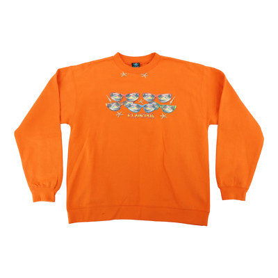Cotton Swag Florida Sweater Mens Medium Orange Pullover | eBay