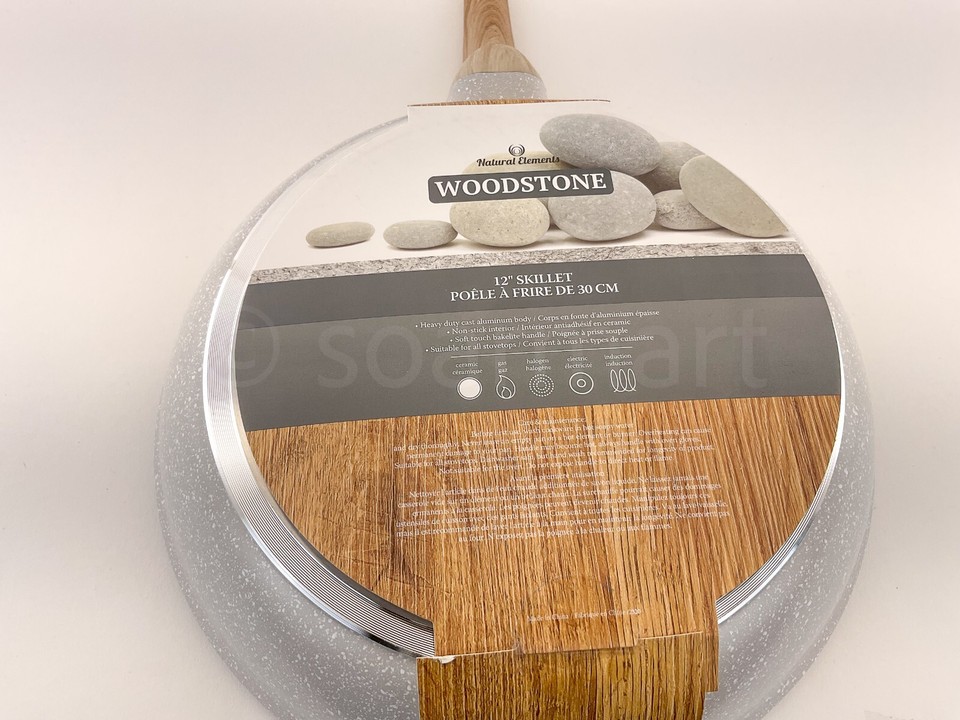 Natural Elements Woodstone Big Skillet/Frying Pan Nonstick Heavy Duty ...