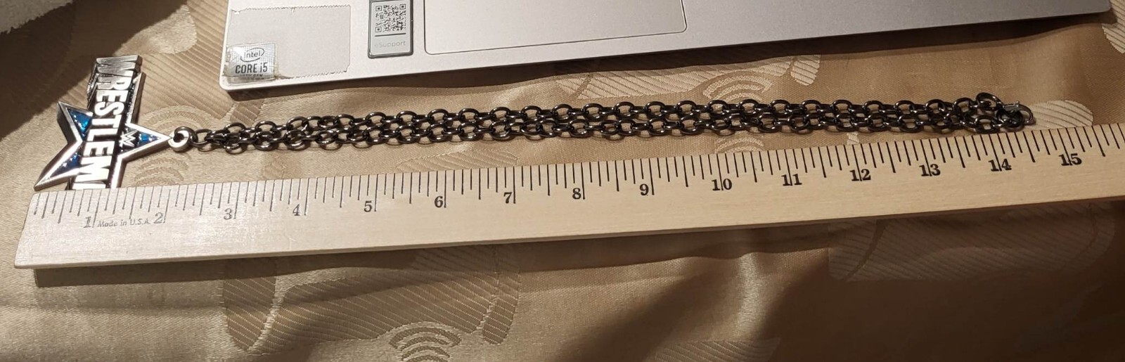 RARE WWE Wrestlemania Stainless Metal Pendant w/ Blac… - Gem