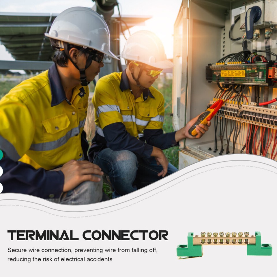 2pcs Ground Bus Bars Electrical Grounding Bars 6 terminals Ground Bar ...