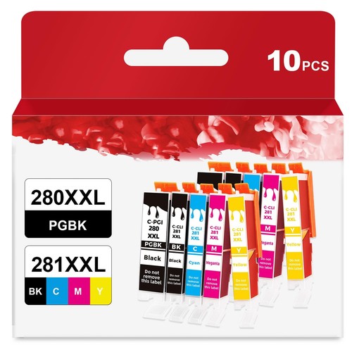 10 Pack 280XXL 281XXL 280 281 XXL Ink Cartridge to TR8620a TR8600 ...