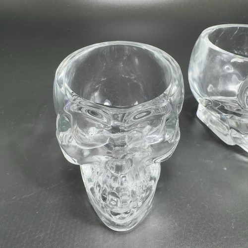 Heavy Clear Glass Crystal Head Skull Head Vodka Shot Glasses Cups Set 4 ...