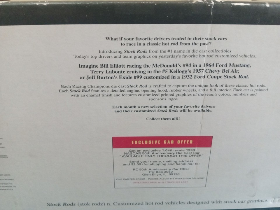 1998 Racing Champions Commemorative Series 24K GOLD STOCK RODS #1 of ...