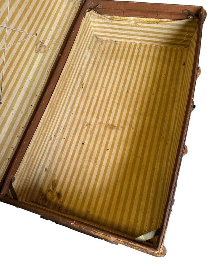 Vintage 1930s Steamer Travel Trunk Storage Chest Case Table | eBay UK