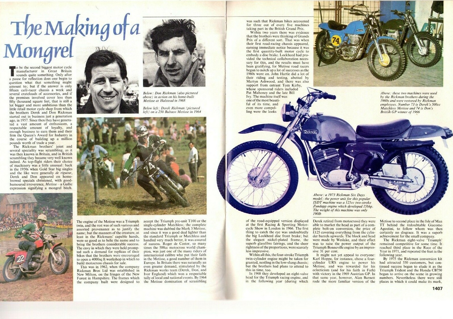 Old RICKMAN MOTORCYCLE Article/Photo’s/Picture’s:CR1000 | eBay