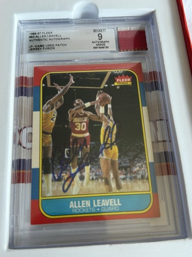 Allen Leavell Signed 1986 Fleer Basketball #62 BGS 9 AUTO Jersey Fusion ...