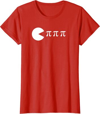 Funny Pi Day Math Science Ate Pi Symbol Pac Man Ladies' Crewneck T ...