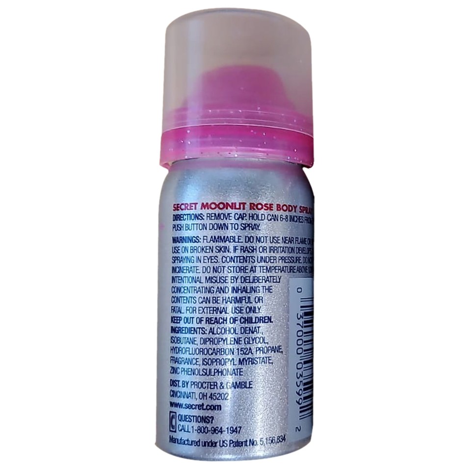 Pack of (2) New Moonlit Rose by Secret Body Spray Net Wt 0.5 OZ | eBay