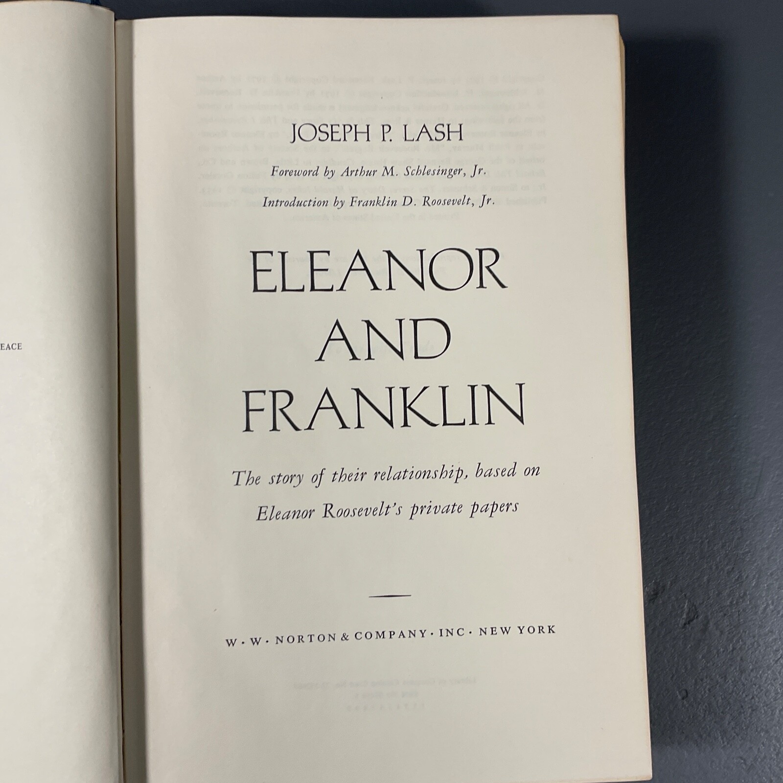 Eleanor and Franklin: Story of Their Relationship Joseph P Lash ...