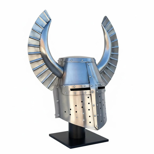 Crusader Templar Horned Helmet Handcrafted 18G Steel Great Helm ...