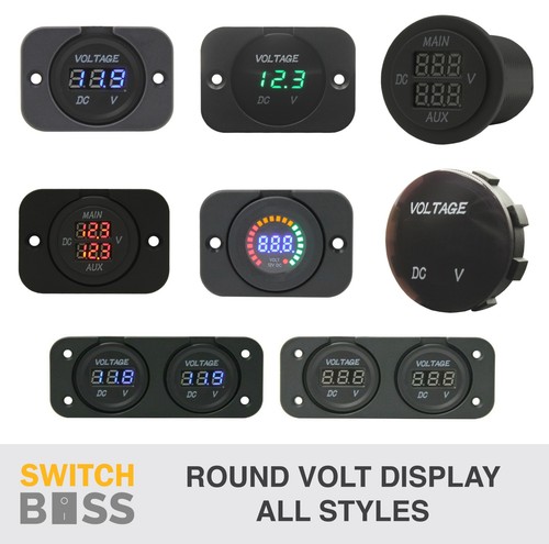VOLT METER Battery Voltage Display 12v LED ALL STYLES Flush Mount Blue ...