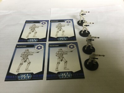 4 x stormtrooper (imperial) Star Wars Miniatures + Stat Card | eBay ...