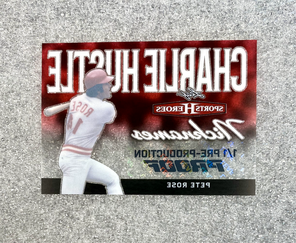 Pete Rose Cincinnati Reds Charlie Hustle 1/1 Pre Production Proof POP 1 ...